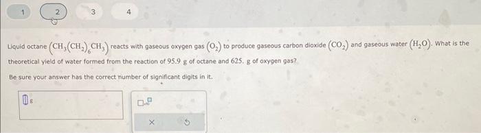 Solved Gaseous methane (CH4) reacts with gaseous oxygen gas | Chegg.com
