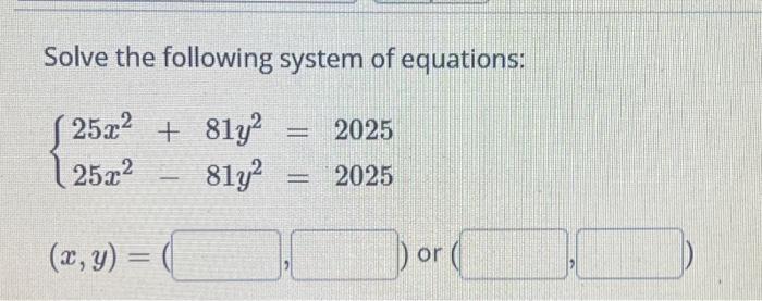 Solved Solve the following system of equations: | Chegg.com