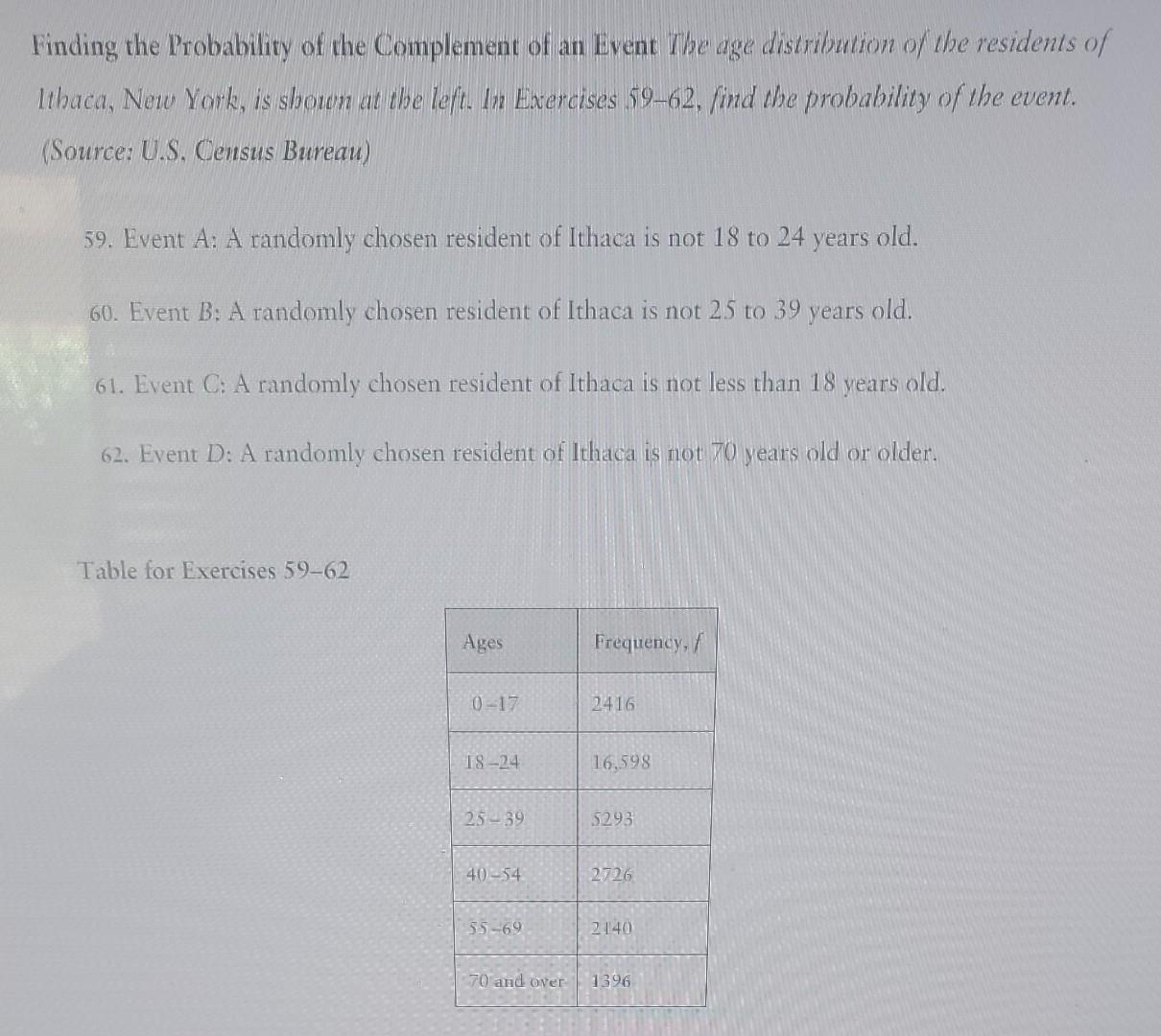 Solved Finding the Probability of the Complement of an Event | Chegg.com