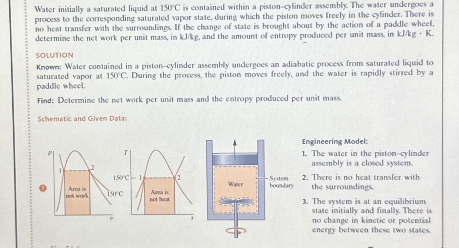 Solved Please include the energy and entropy balance | Chegg.com