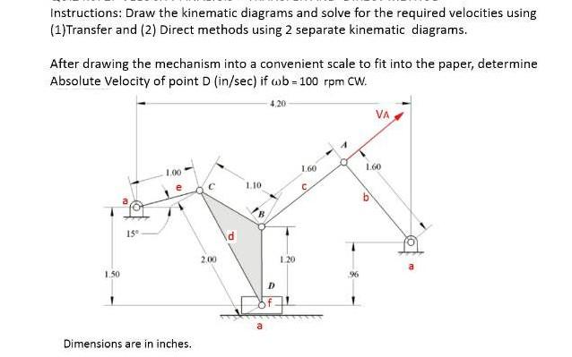 Solved Instructions: Draw the kinematic diagrams and solve | Chegg.com