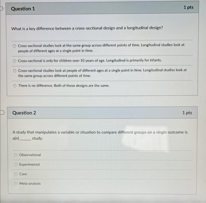 [Solved]: What is a key difference between a cross-sectiona