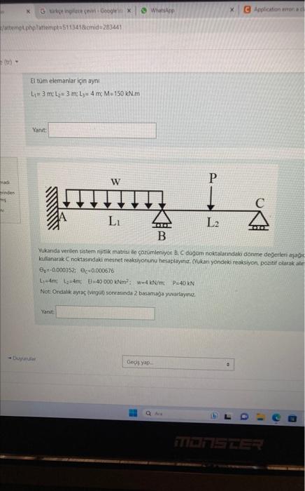 The system given above is solved with the stiffness | Chegg.com