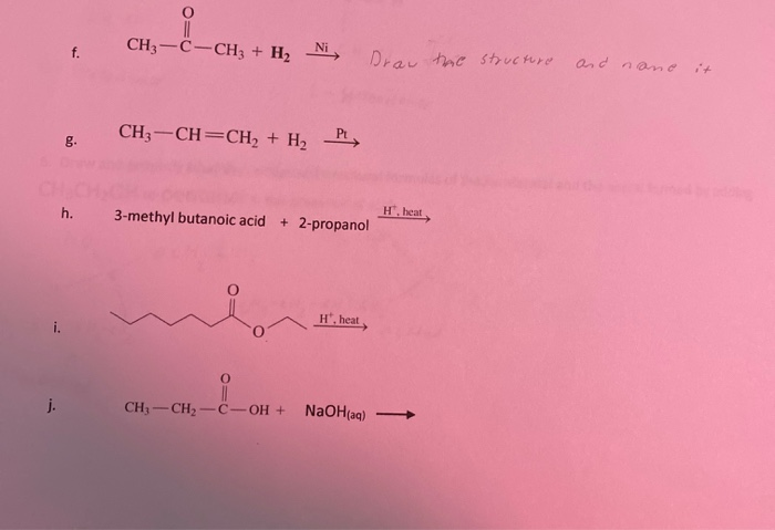 Solved CH3 ---C-CH3 + H2 Ni, Draw the structure and none | Chegg.com