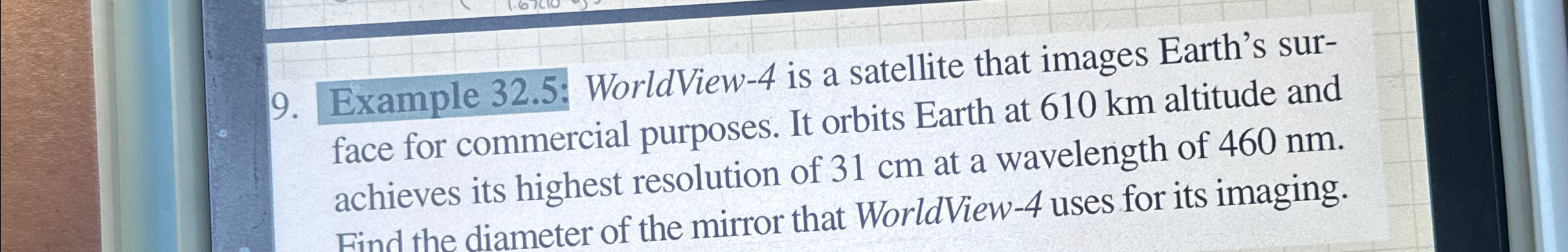 Solved Example 32.5: WorldView-4 ﻿is a satellite that images | Chegg.com