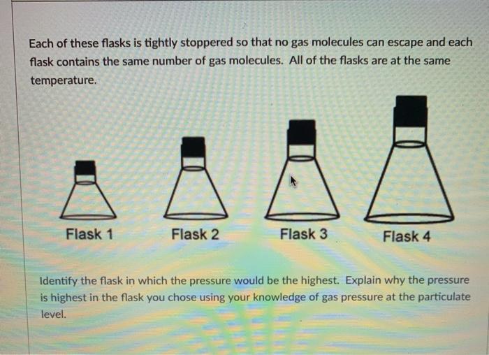 Solved Each of these flasks is tightly stoppered so that no | Chegg.com