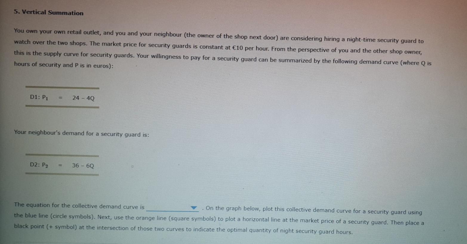 Solved 5. Vertical Summation You own your own retail outlet, | Chegg.com