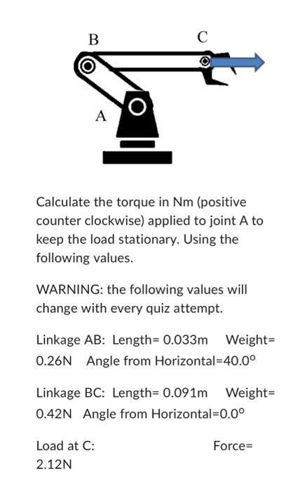 Solved Calculate the torque in Nm (positive counter | Chegg.com