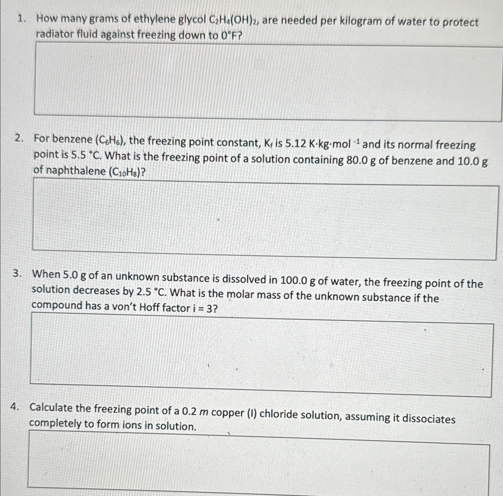 Solved How many grams of ethylene glycol C2H4(OH)2, ﻿are | Chegg.com