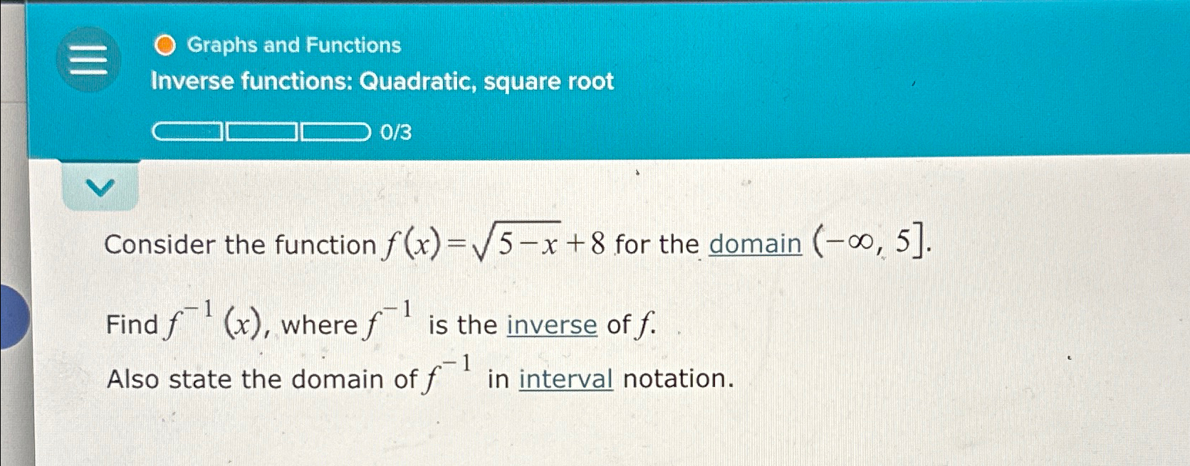 Solved Graphs and FunctionsInverse functions: Quadratic, | Chegg.com