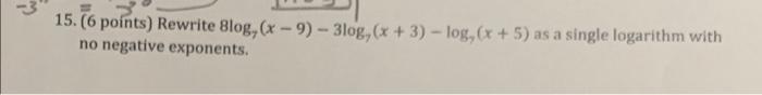 Solved 15. (6 points) Rewrite | Chegg.com