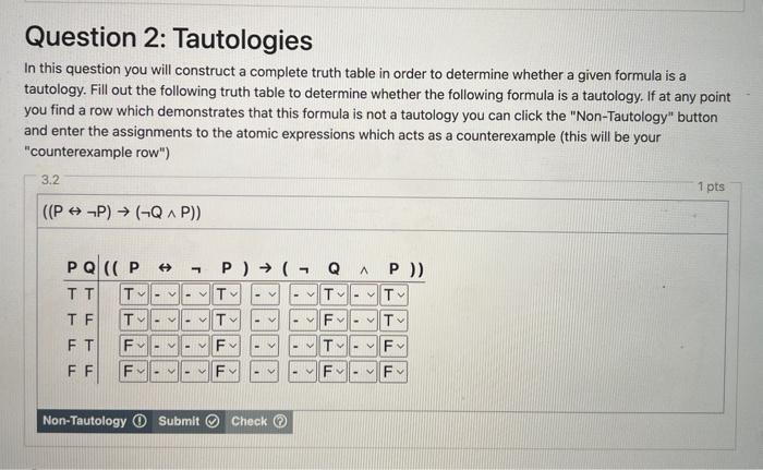 Question 2 Tautologies In This Question You Will