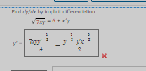 Solved Find dy/ax by implict differentiationFind dy/dx by | Chegg.com