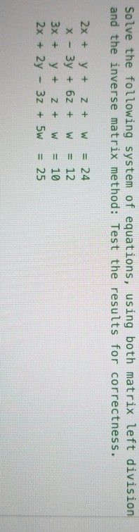 Solved Solve the following system of equations, using both | Chegg.com