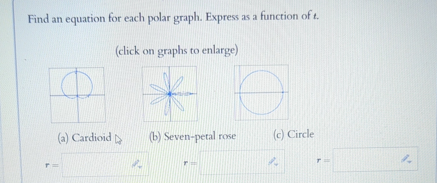 Solved Find an equation for each polar graph. Express as a | Chegg.com