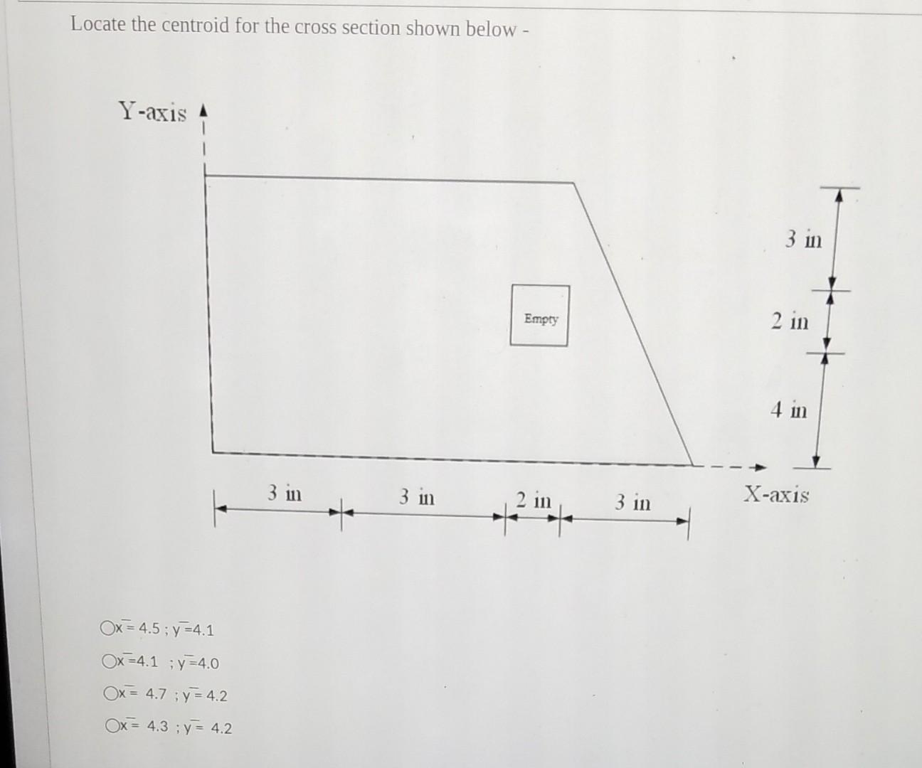 Solved Locate the centroid for the cross section shown below | Chegg.com