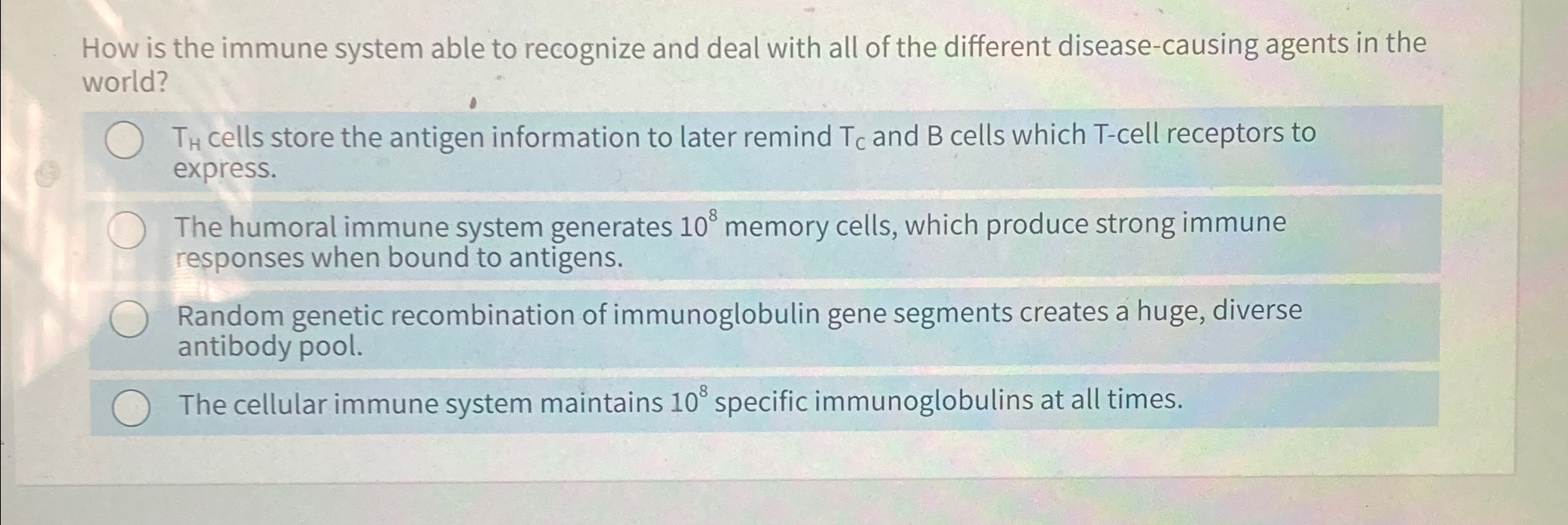 Solved How is the immune system able to recognize and deal | Chegg.com