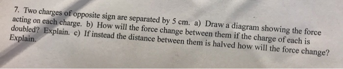Solved 7. Two charges of opposite sign are separated by 5 | Chegg.com