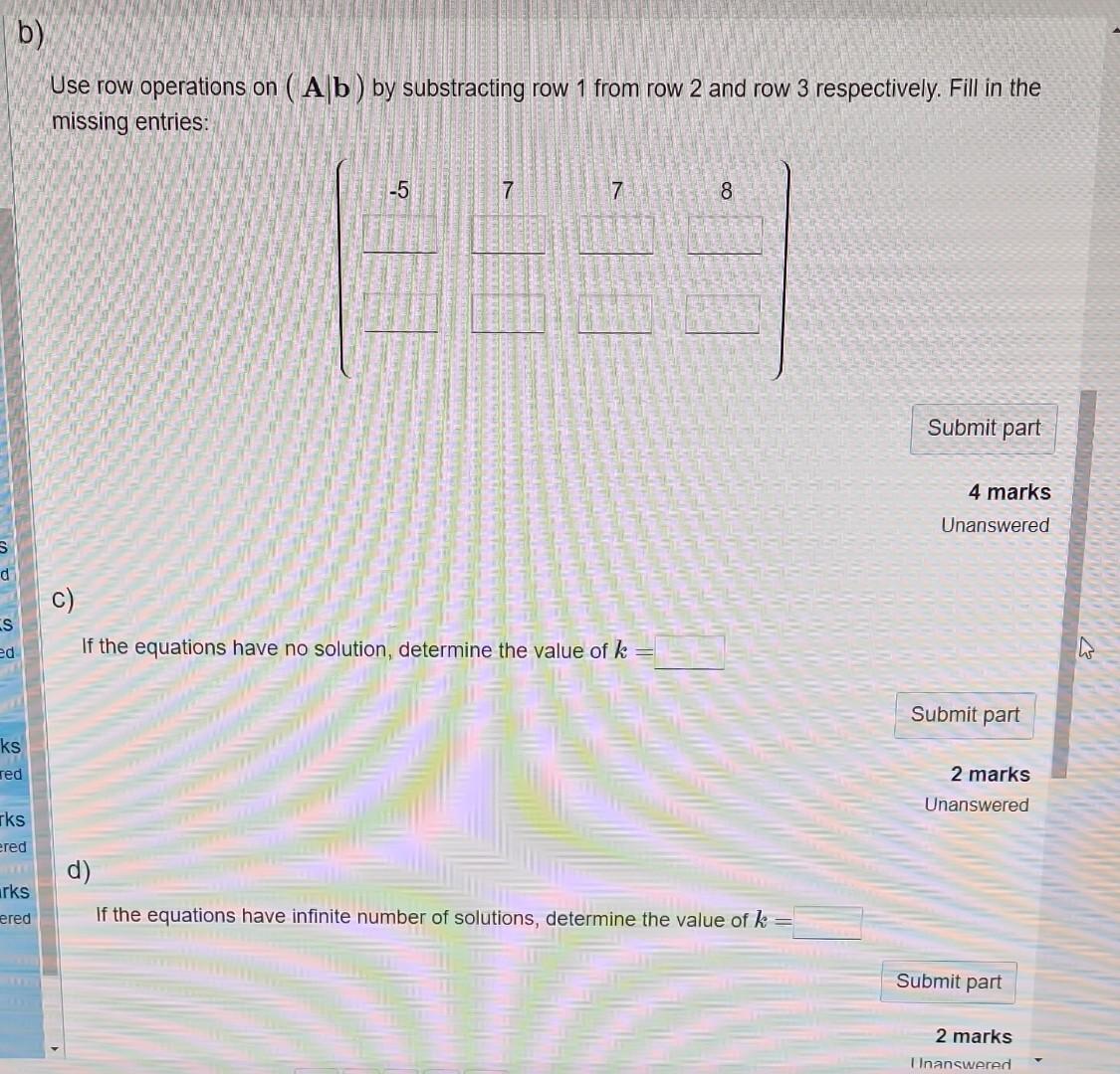 Solved Consider the following linear equations: | Chegg.com