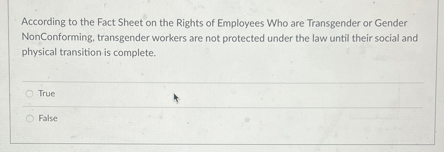Solved According to the Fact Sheet on the Rights of | Chegg.com