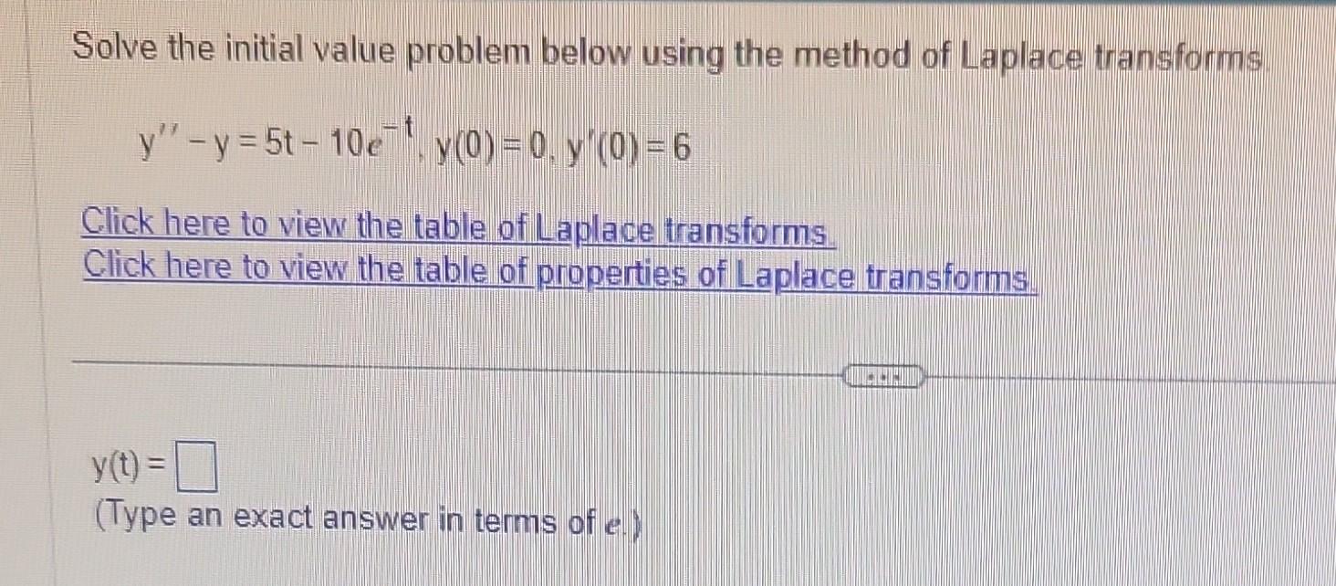 Solved Solve the initial value problem below using the | Chegg.com