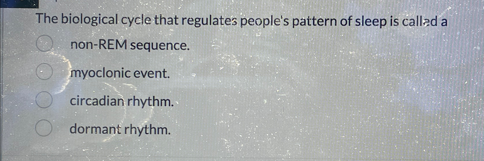 Solved The biological cycle that regulates people's pattern | Chegg.com