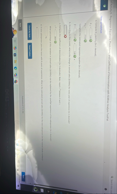 Solved Eel Activity 8 - ﻿Regression Equations, Predictions, | Chegg.com