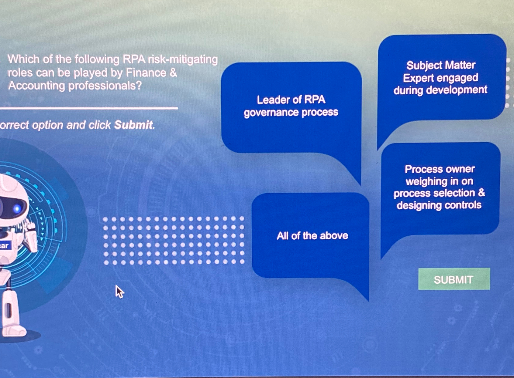 Solved Which of the following RPA risk-mitigating roles can | Chegg.com