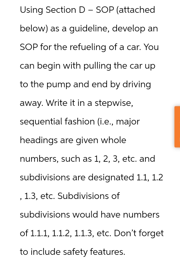 Solved Using Section D - ﻿SOP (attached below) ﻿as a | Chegg.com