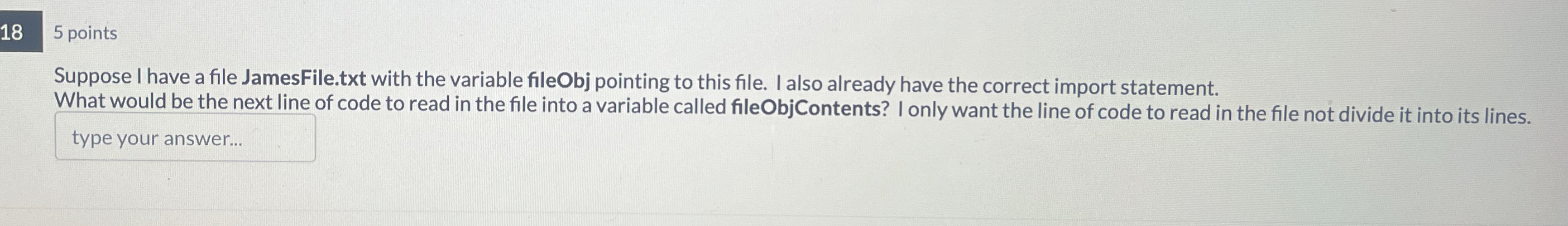 Solved Suppose I have a file JamesFile.txt with the variable | Chegg.com