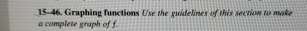 Solved 15-46. Graphing functions Use the guidelines of this | Chegg.com