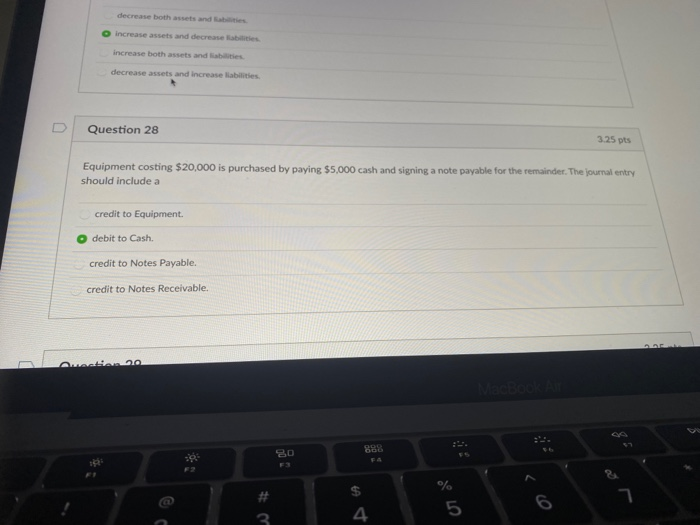 Solved Decrease Both Assets And Se Increase Assets And 5721