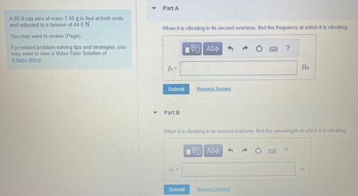 Solved A 850 cm wire of mass 7.40 g is tied at both ends and | Chegg.com