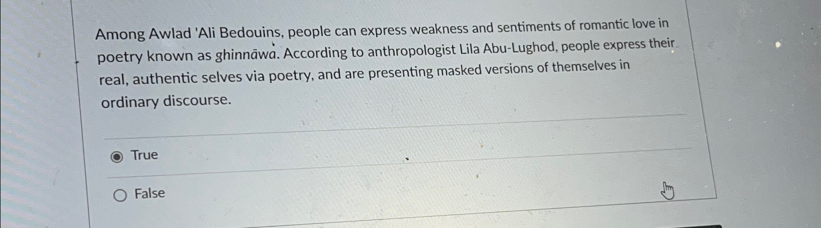 Solved Among Awlad 'Ali Bedouins, people can express | Chegg.com