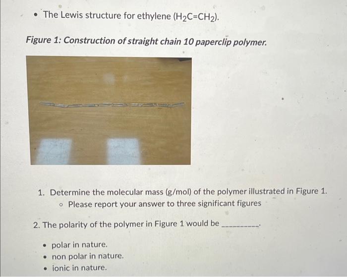 Solved The Lewis structure for ethylene (H₂C=CH₂). Figure 1: | Chegg.com
