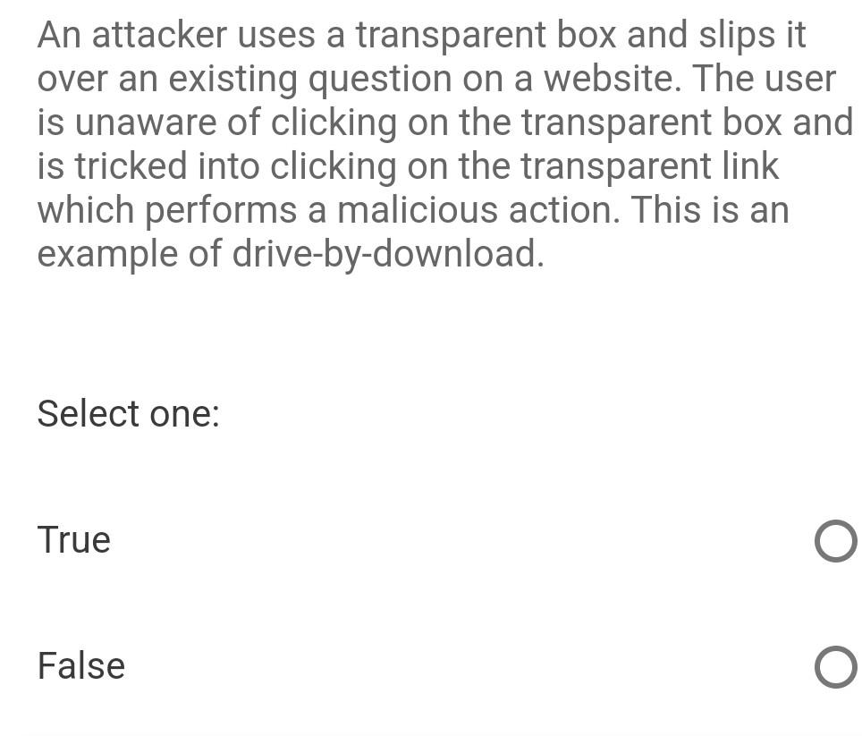 Solved A user-in-the-middle attack is when malicious code | Chegg.com