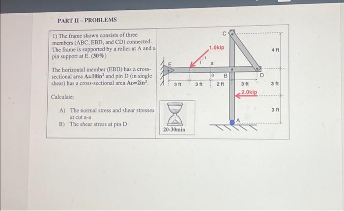 PART II-PROBLEMS 1) The frame shown consists of three | Chegg.com