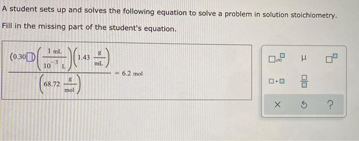 Solved A student sets up and solves the following equation | Chegg.com