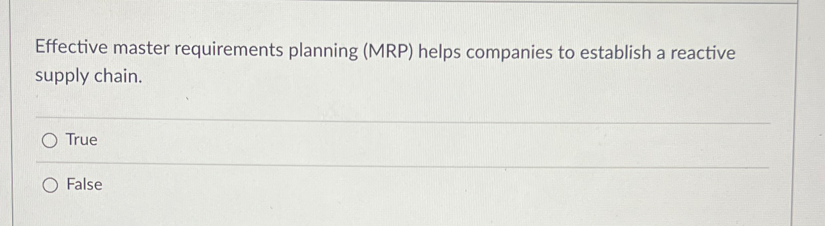 Solved Effective master requirements planning (MRP) ﻿helps | Chegg.com