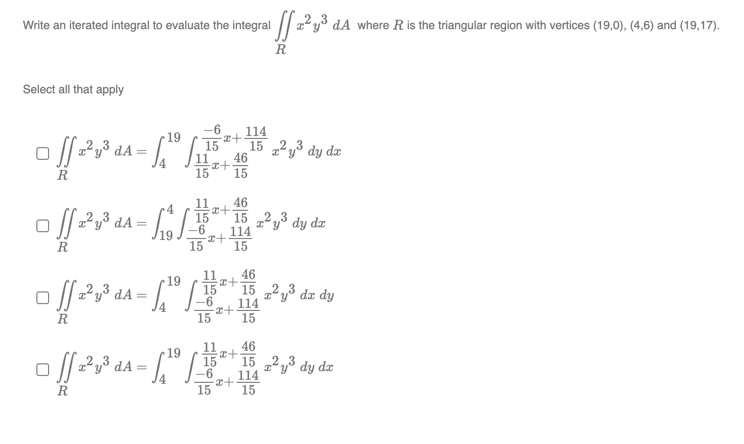 Solved Write an iterated integral to evaluate the integral | Chegg.com