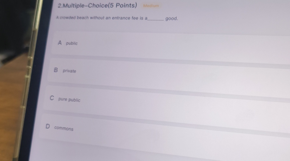 Solved 2.Multiple-Choice(5 ﻿Points)MediumA crowded beach | Chegg.com