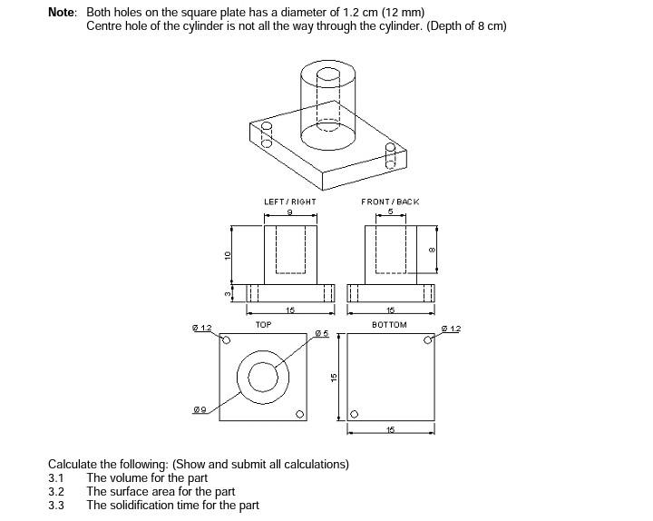 Solved Note: Both holes on the square plate has a diameter | Chegg.com