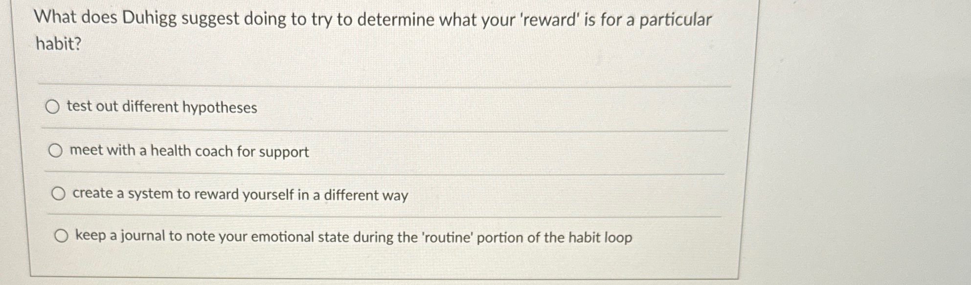 Solved What does Duhigg suggest doing to try to determine | Chegg.com