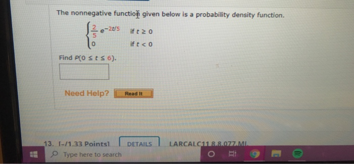Solved The nonnegative function given below is a probability | Chegg.com Solved The nonnegative function given below is a probability | Chegg.com