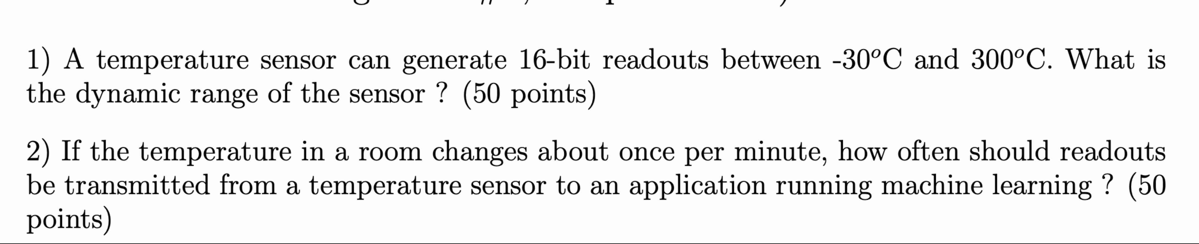 Solved answer as soon as possible 1) ﻿A temperature sensor | Chegg.com