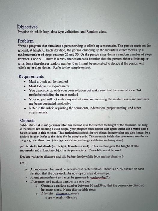 Solved Objectives Practice do-while loop, data type | Chegg.com