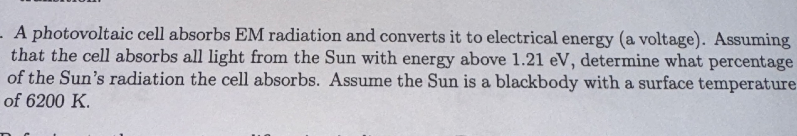 Please show work and formulas A photovoltaic cell | Chegg.com