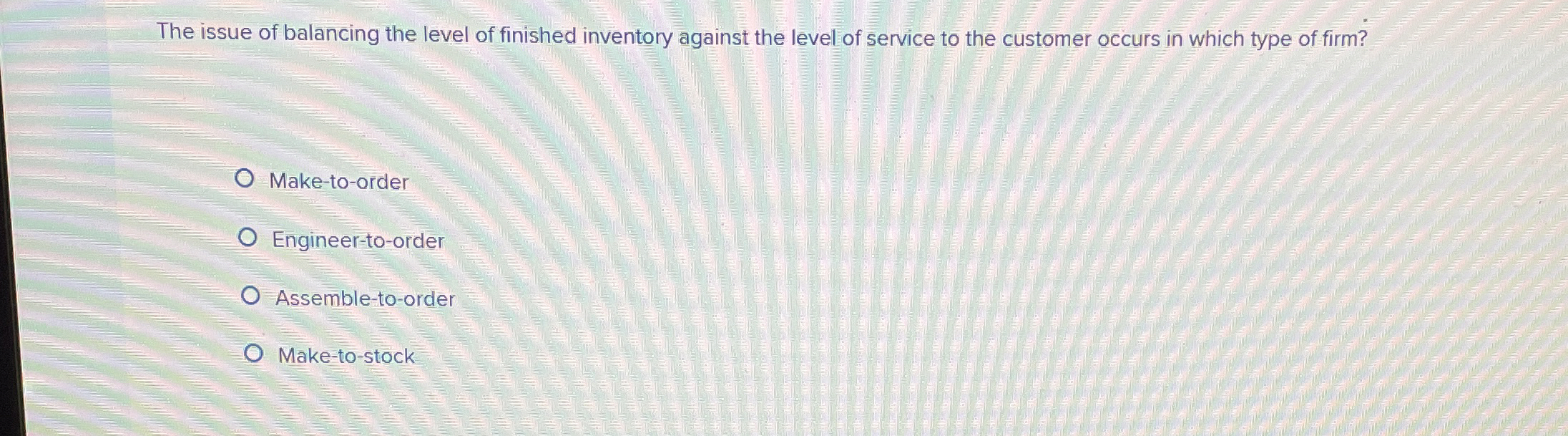 Solved The issue of balancing the level of finished | Chegg.com