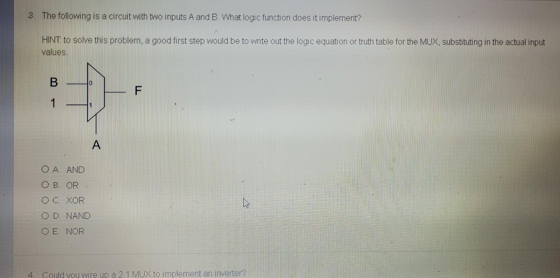 Solved 3. The following is a circuit with two inputs A and | Chegg.com