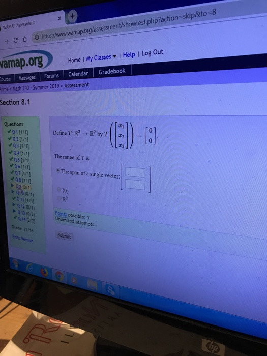 Solved WAMAP Assessment | Chegg.com